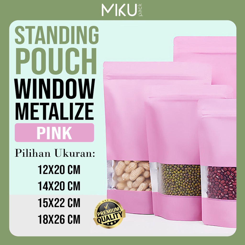Jual MIKUPACK Satuan Standing Pouch Window Matte Metalize Plastik Klip ...