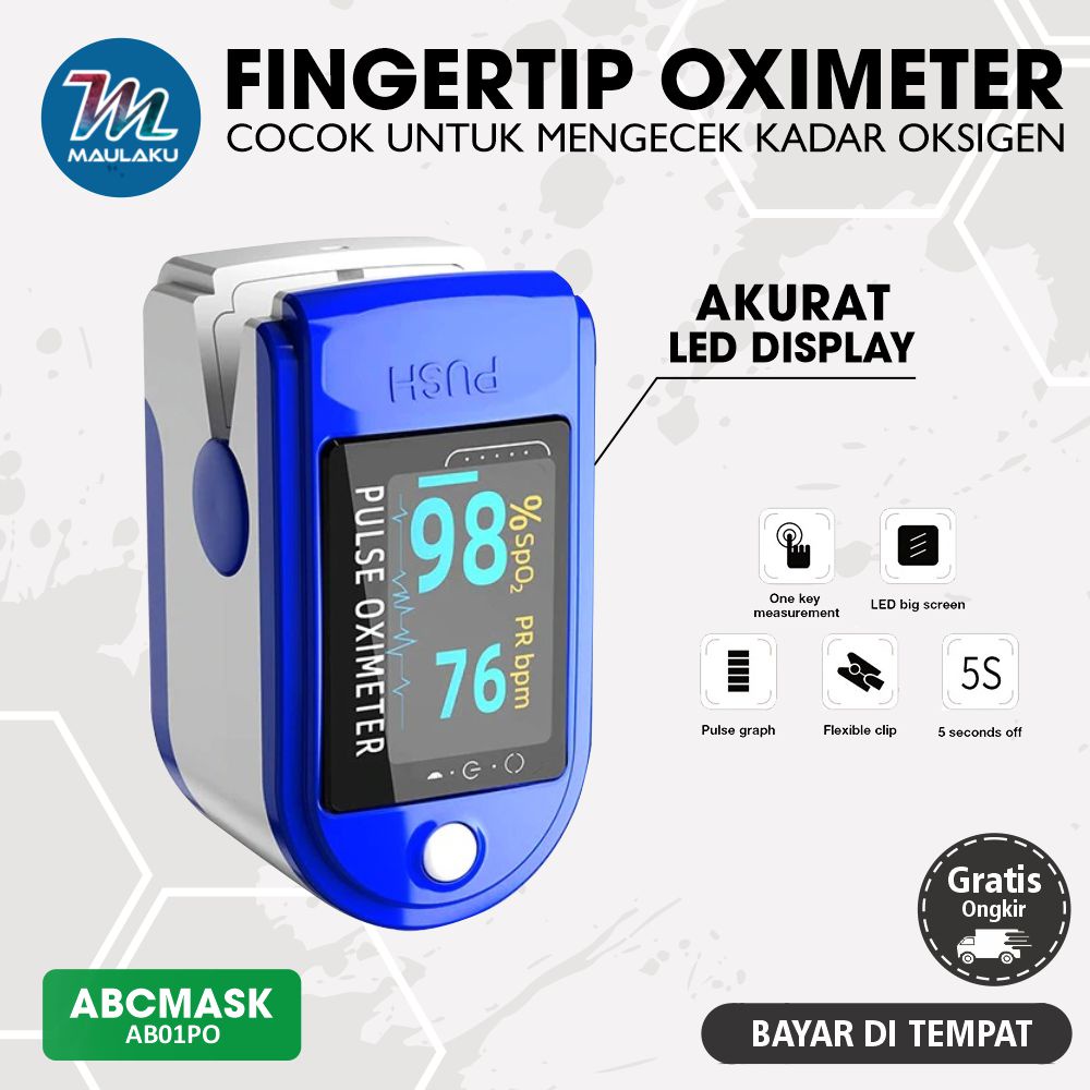 Jual Fingertip Pulse Oximeter Oxymeter Pengukur Kadar Oksigen SpO2 ...