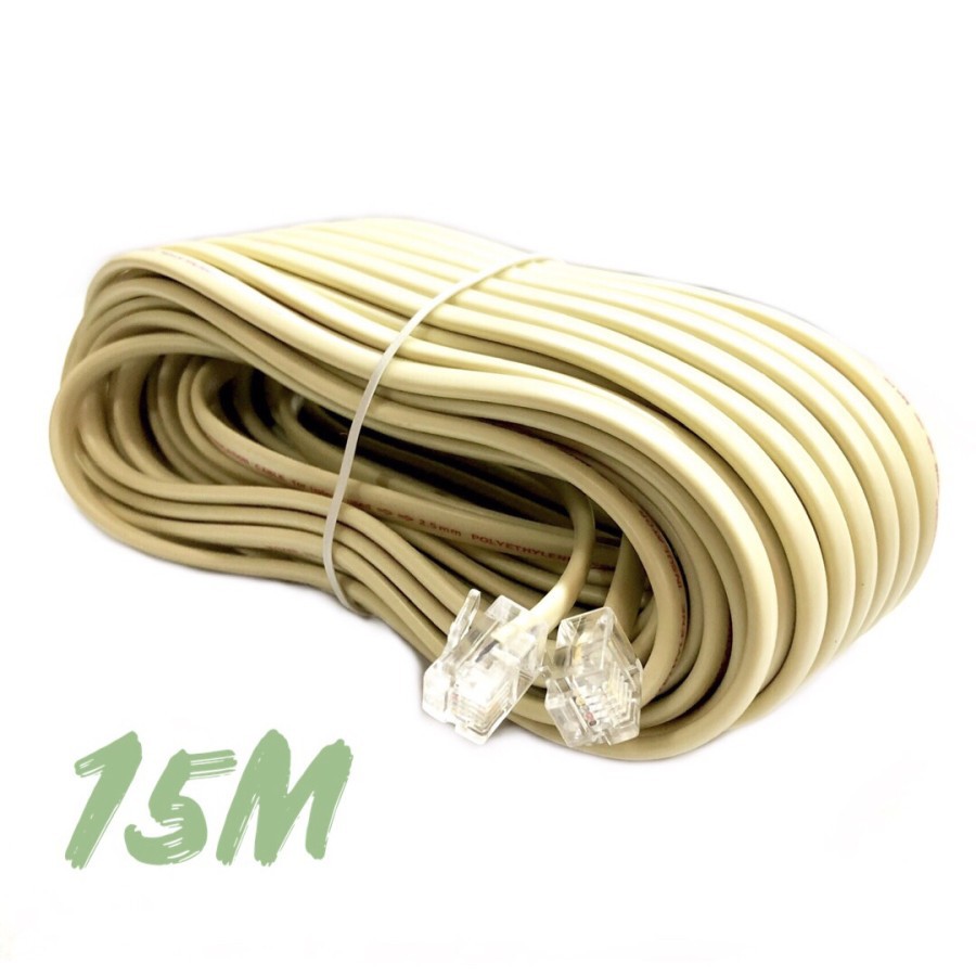 Jual Kabel Telephone Kitani 15 Meter | Telepon 4 Pin RJ11 15M | Shopee ...