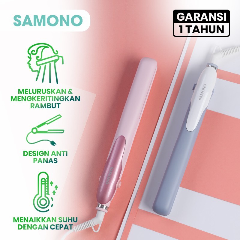 Jual Samono SHS001 Catokan Rambut 2 in 1 Hair Curler Straightener Catok ...