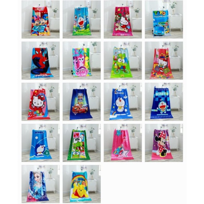 Jual HANDUK ANAK ANDUK KARAKTER KARTUN HELLO KITTY MICKY MOUSE TAYO CAR ...