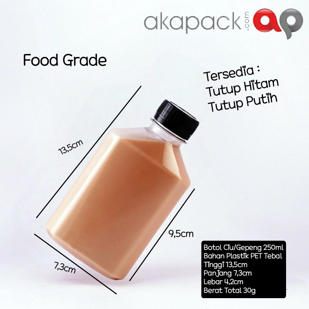 Jual Botol Plastik 250ml / Botol Gepeng 250ml / Botol Ciu 250ml minimal ...
