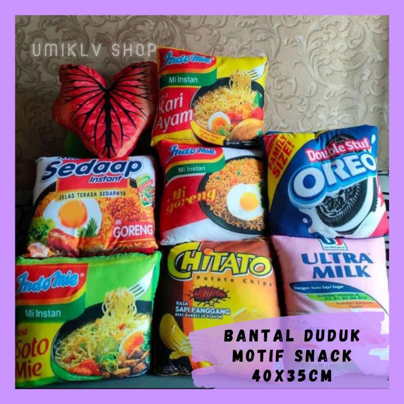Jual *TERMURAH* BANTAL SNACK HALUS LUCU JUMBO - BANTAL SNACK KEKINIAN ...
