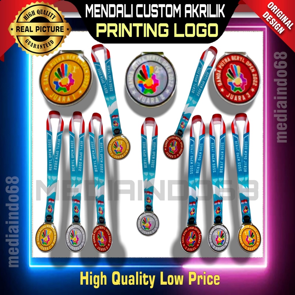 Jual Mendali Custom Akrilik Printing Logo Proses Cepat | Shopee Indonesia