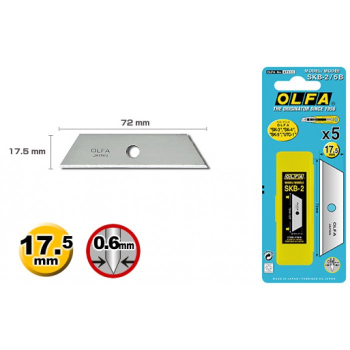 Jual OLFA SKB-2 Refill Pisau Cutter SKB-2/5B XB108S (5pcs/pack) Spare Blade for Safety Knives SK ...