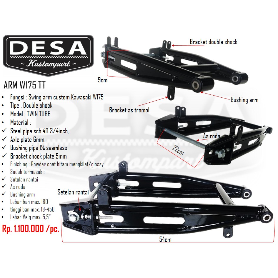 Jual Swing Arm Custom Kawasaki W175 Twin Tube | Shopee Indonesia