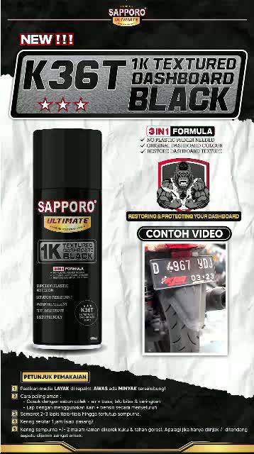 Jual Sapporo Ultimate K36T Texture Dashboard Black / cat semprot Sapporo | Shopee Indonesia