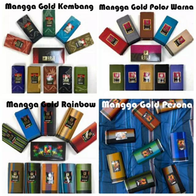Jual Sarung Mangga Gold Kembang Pesona ManggaGold Rainbow Sarung Polos ...