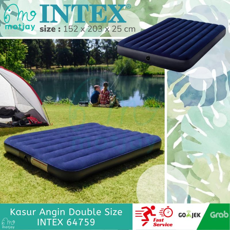 Jual Kasur Angin Intex Durabeam Queen Blue Intex 64759 | Shopee Indonesia