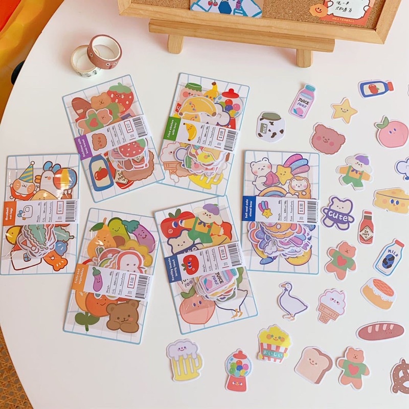 Jual sticker beruang stiker lucu stiker journaling bullet journal ...