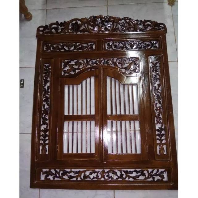 Jual Pigura Jendela Krepyak Cermin Hias Plus Kaca Ukuran Jumbo Ukir ...