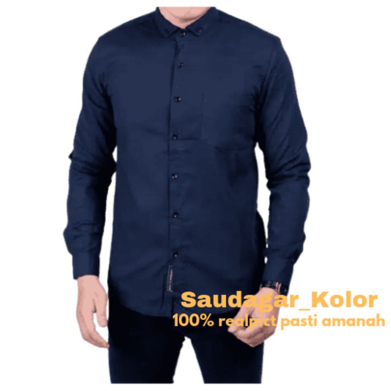 Jual KEMEJA NAVY BIRU DONGKER POLOS LENGAN PANJANG | Shopee Indonesia