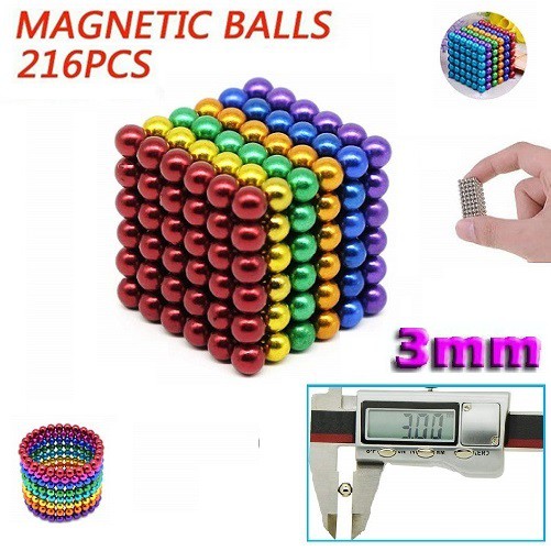 Jual Magnet BALL 3mm 216 Pcs Magnetic Bola 6 Warna Warni DIY Puzzle ...