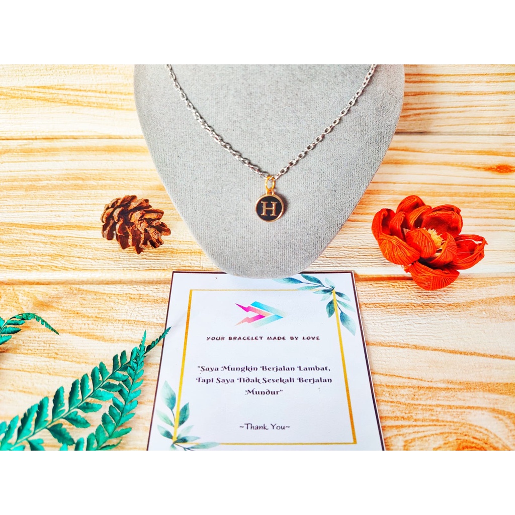 Jual Kalung Rantai Wanita Bisa Request Inisial Nama | Kalung Nama Huruf ...