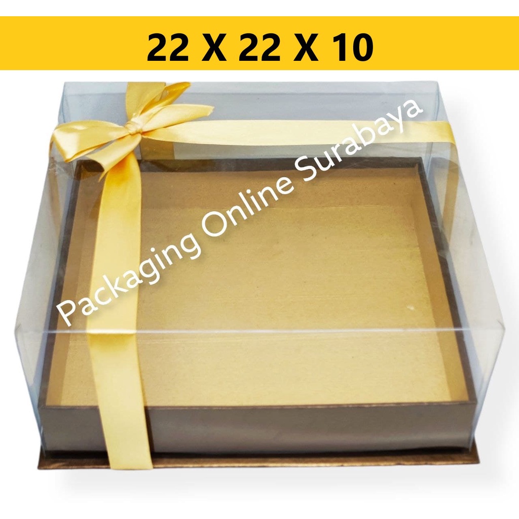 Jual BOX / HARDBOX MIKA 22 22 10 CM PACKAGING KEMASAN KOTAK PUDING TART ...