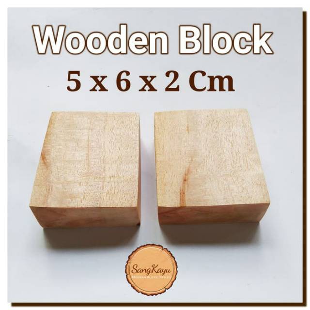 Jual Wooden block / board 5x6x2 Cm Potongan / papan kayu bahan craft ...