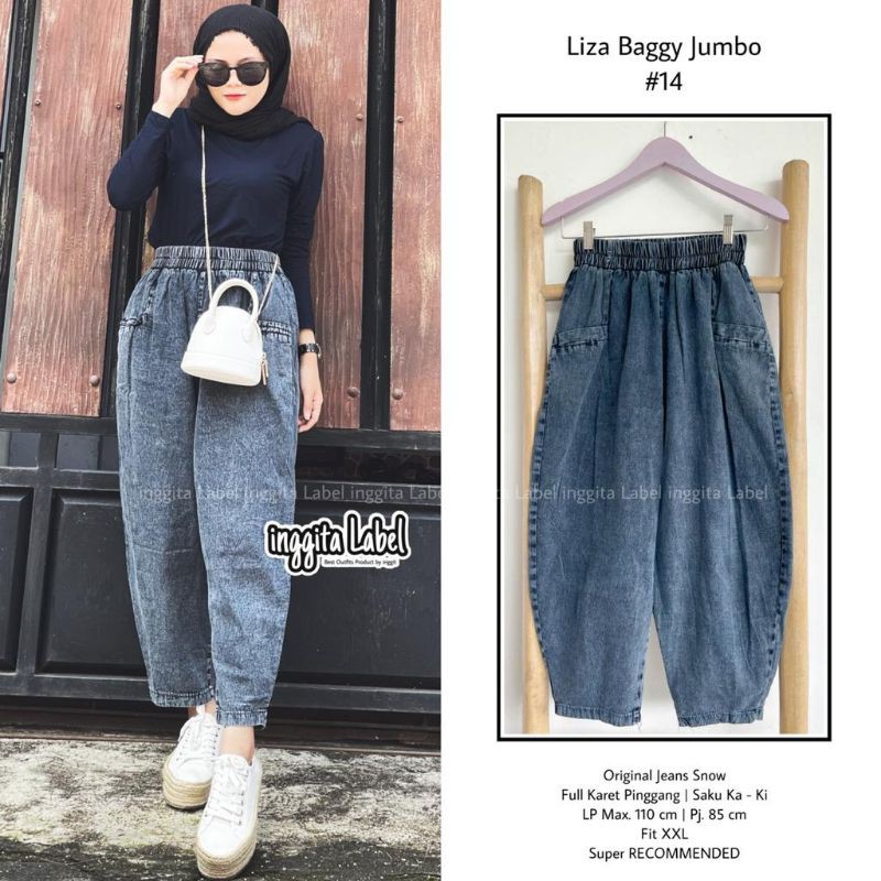 Jual liza baggy jumbo #14 celana baggy jeans by inggita | Shopee Indonesia