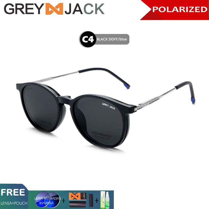 Jual Grey Jack Kacamata Clip On Polarized Anti UV/Anti Silau 2in1 Bisa Minus Tr90+METAL Model ...