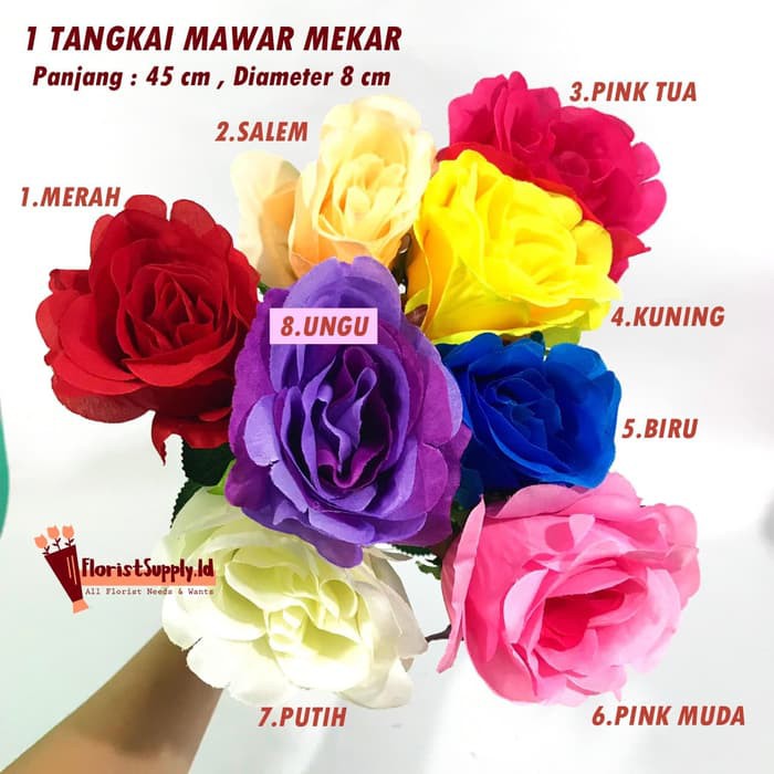 Jual Jual 1 Tangkai Mawar Mekar Artificial Premium - Pink Tua Murah | Shopee Indonesia