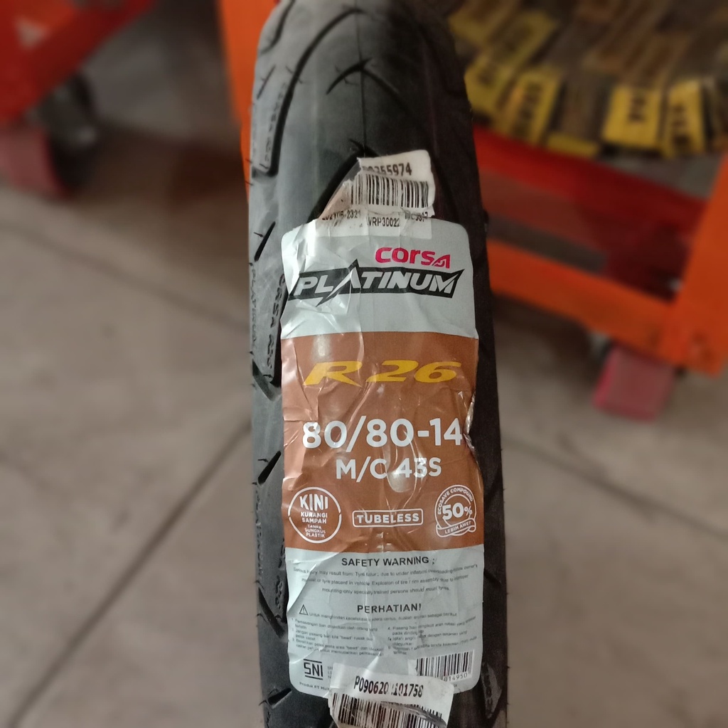 Jual BAN LUAR CORSA R26 80/80-14 TUBELESS | Shopee Indonesia