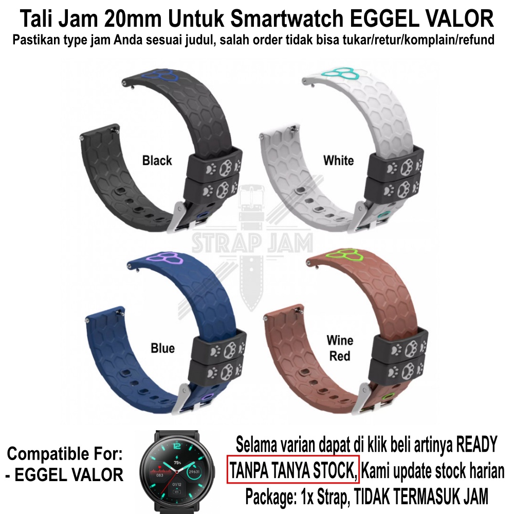 Jual CUTE Tali Jam Eggel Valor - Strap 20mm Silikon Texture Cat Dog ...
