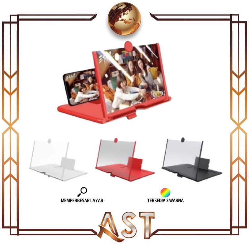Jual Kaca Pembesar Layar F3 Hp Smartphone 3D HD Stand | Shopee Indonesia