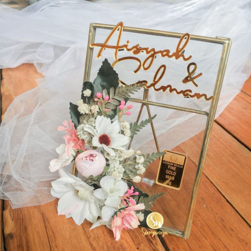 Jual MAHAR MAGGIE MINI | TERARIUM FRAME KACA | LAMARAN NIKAH WEDDING ...