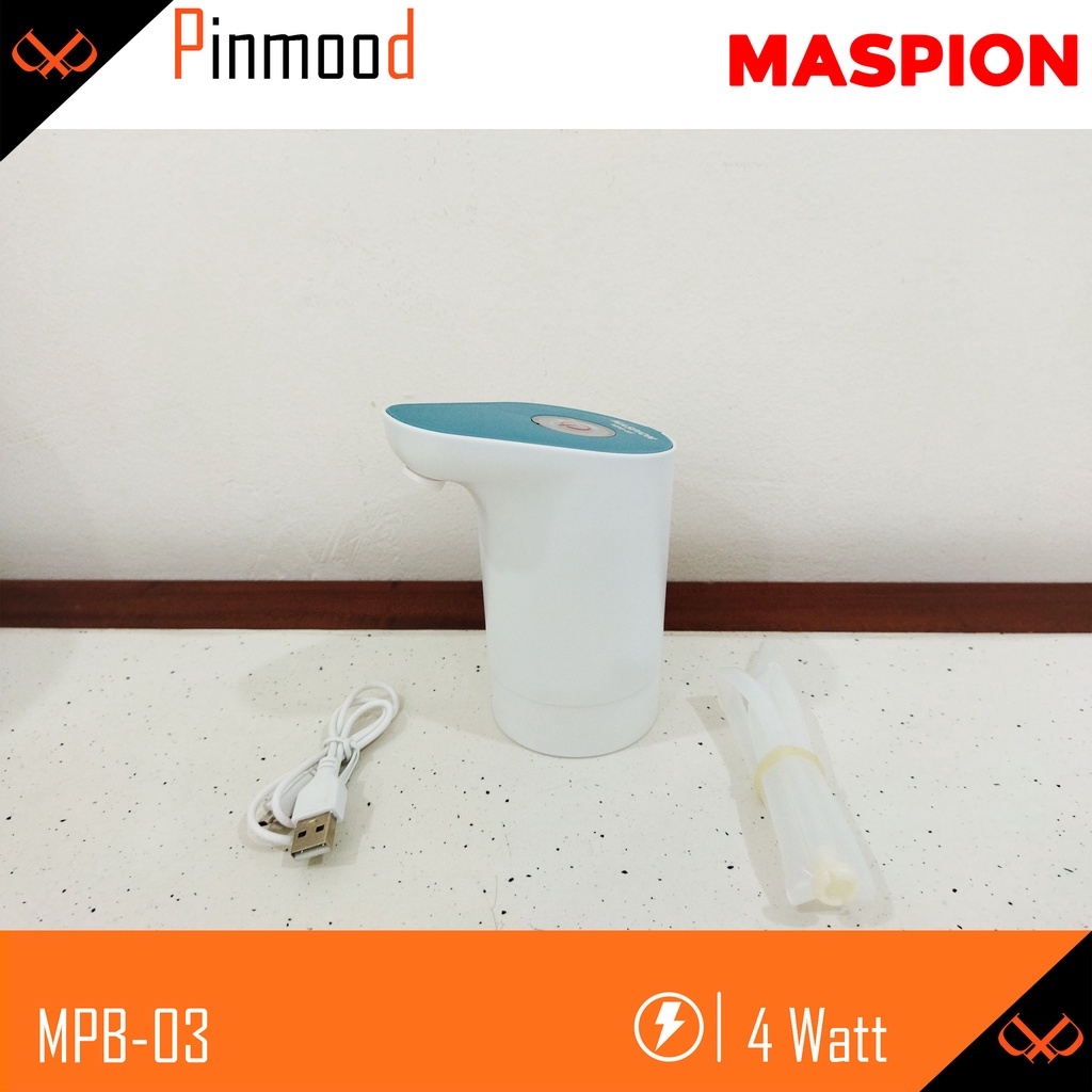 Jual POMPA AIR GALON ELEKTRIK OTOMATIS USB CHARGE MASPION MPB-03 ...