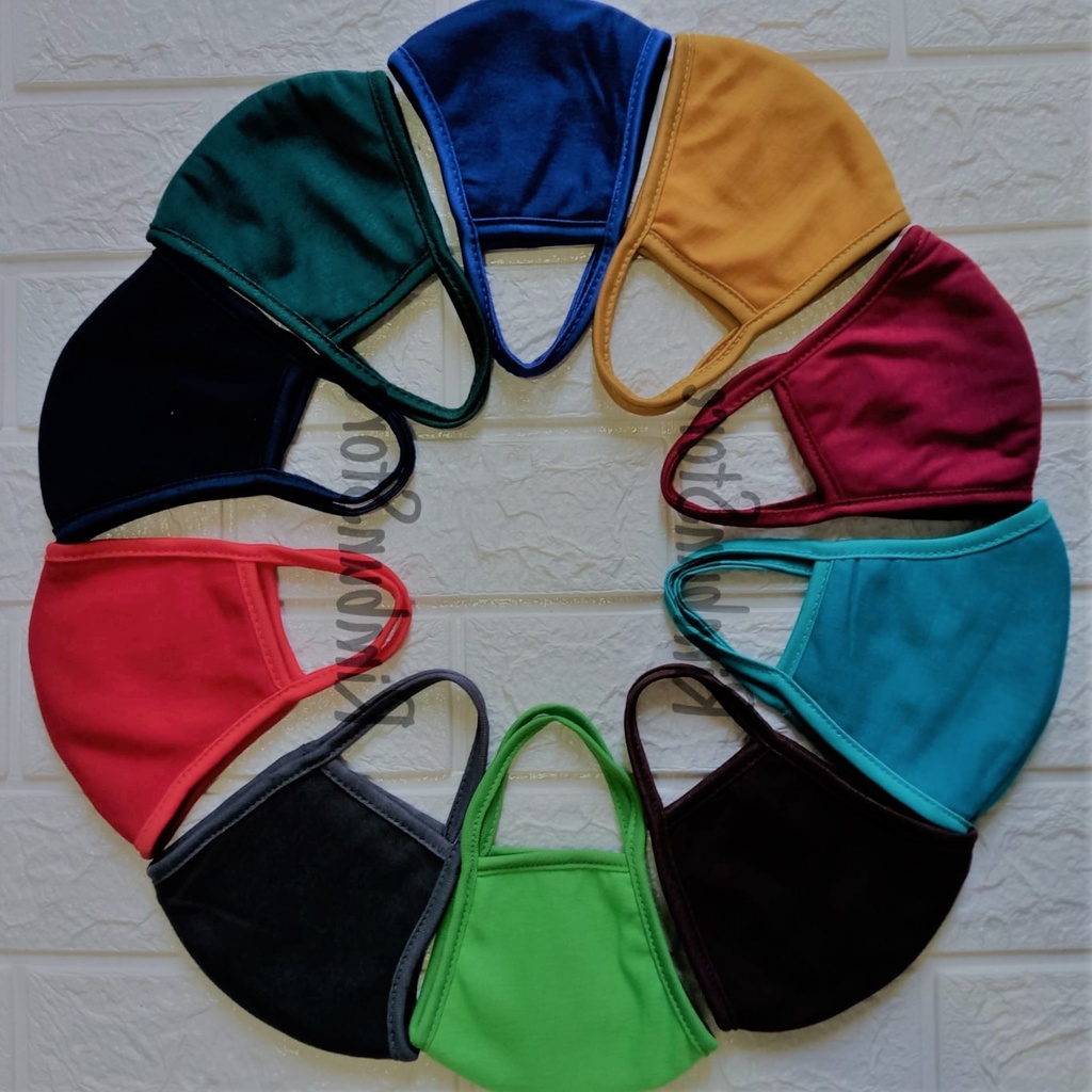 Jual Masker Kain 3ply Tali Kuping 12 Pasang Bahan Katun Masker Polos ...