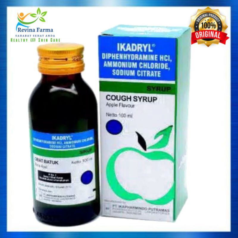 Jual Ikadryl Syrup 100ml rasa apel Obat Batuk, Pilek, Demam & Flu 100% ...