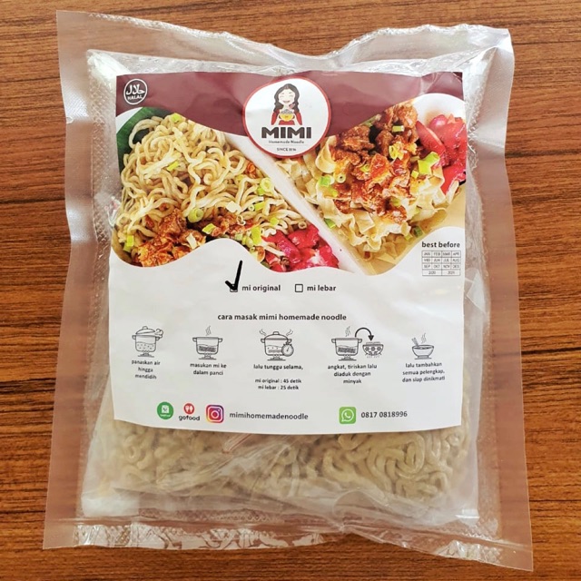 Jual Bakmi frozen mie ayam halal ( mie keriting ) kemasan beku Mimi homemade noodle | Shopee ...