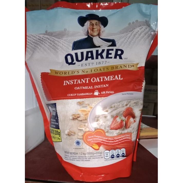 Jual QUAKER OAT INSTAN OATMEAL 1,2 KG gosend | Shopee Indonesia