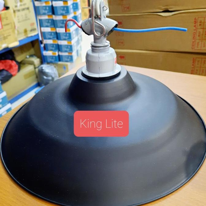 Jual Kap lampu gantung outdoor WD 30 cm hitam + fitting | Shopee Indonesia