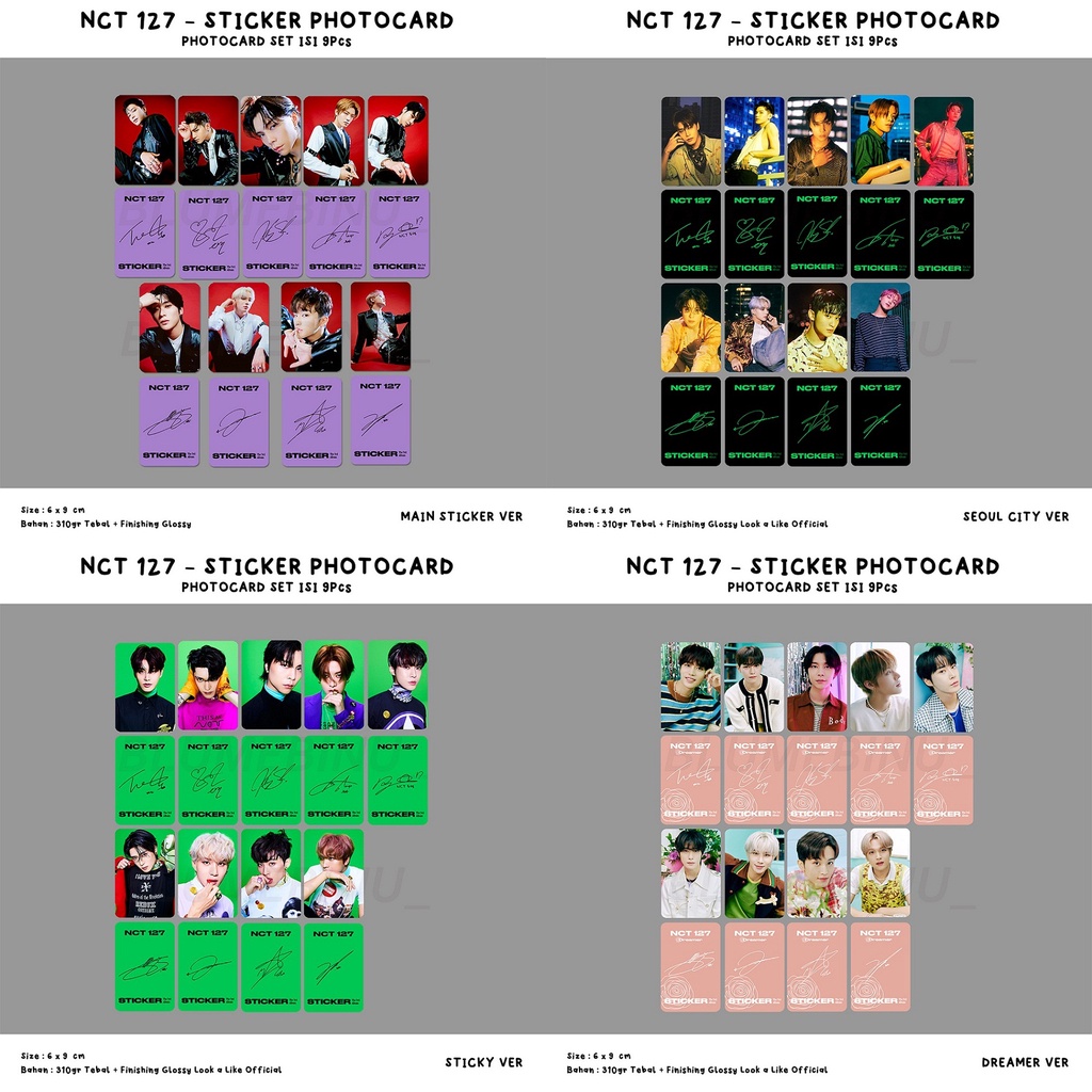 Jual Photocard Nct 127 Sticker Sticky Seoul City Set isi 9pcs | Shopee ...