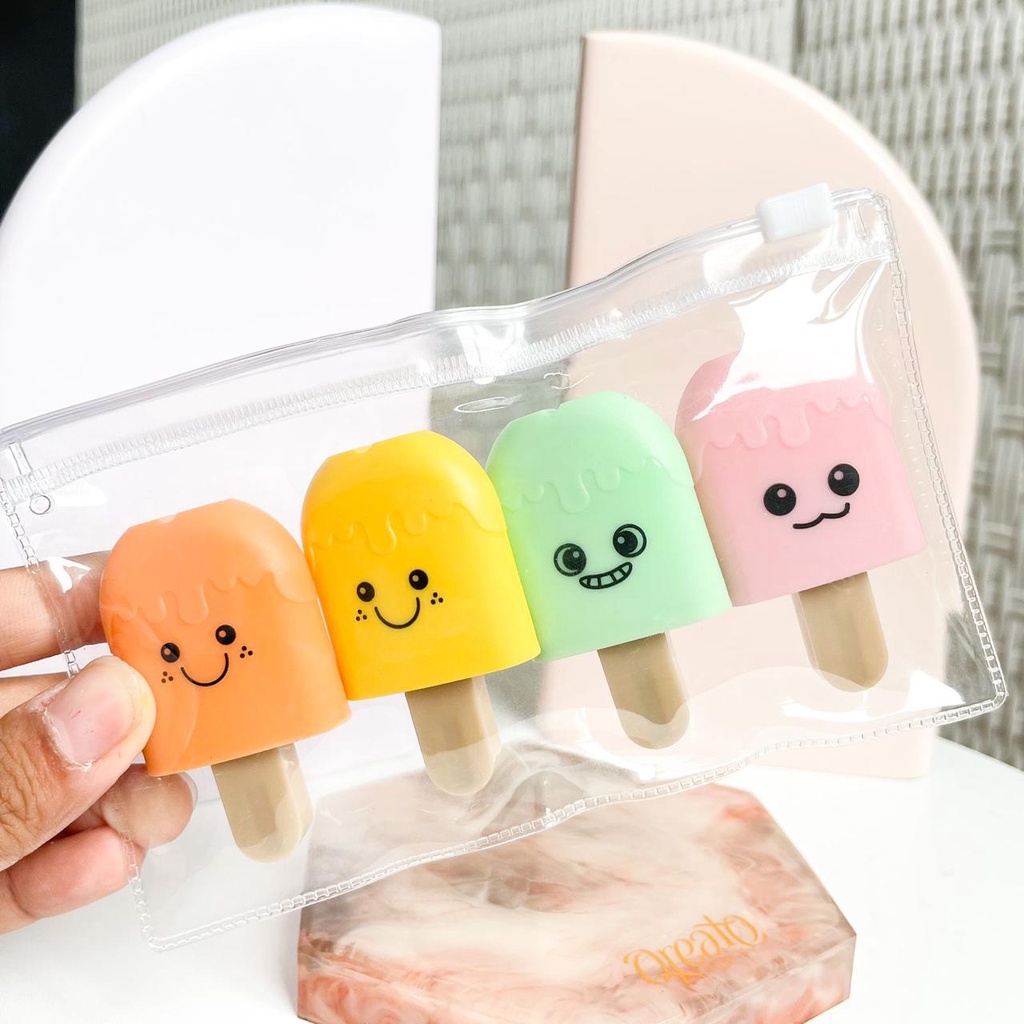 Jual STABILO CUTE BENTUK ICE CREAM BATANG HIGHLIGHTER ESKRIM ADA EMOT ...