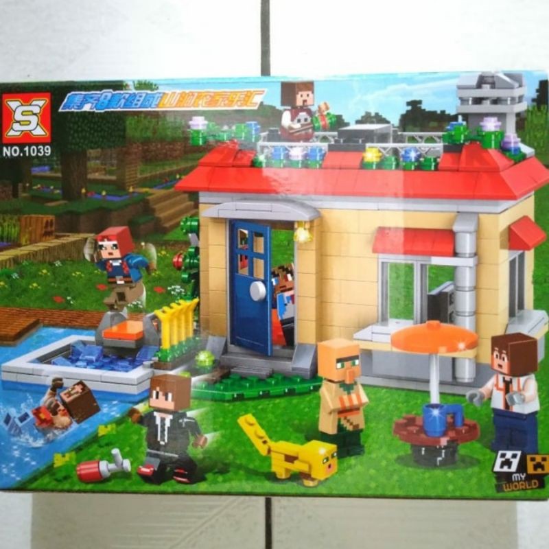 Jual Lego Block Minecraft Rumah Cottage Villa 8 in 1 | Shopee Indonesia