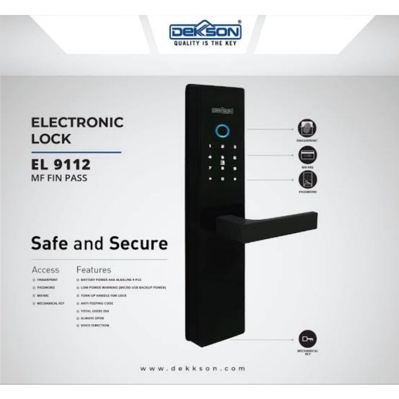 Jual Electronic Lock Dekkson Smart Door Lock Kunci Pintu Digital ...