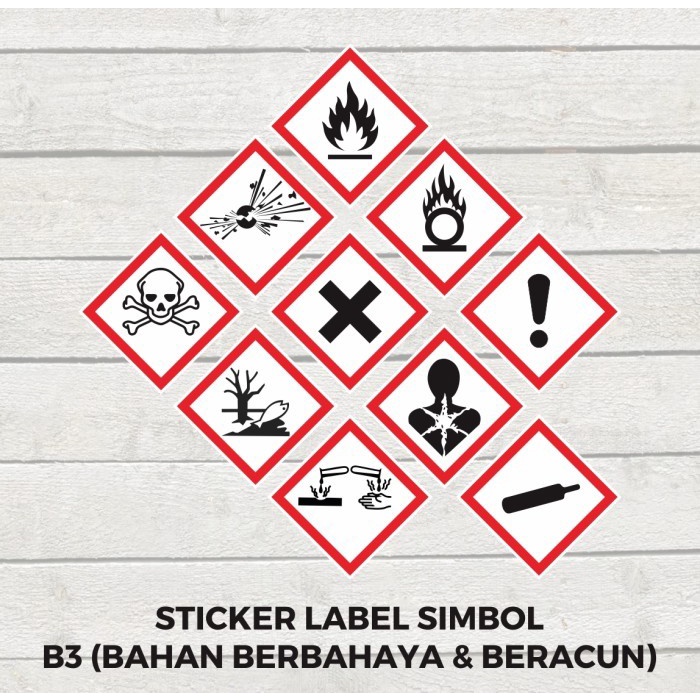 Jual Sticker Label Simbol B3 Stiker Bahan Berbahaya dan Beracun, Mudah Terbakar, Bahaya ...