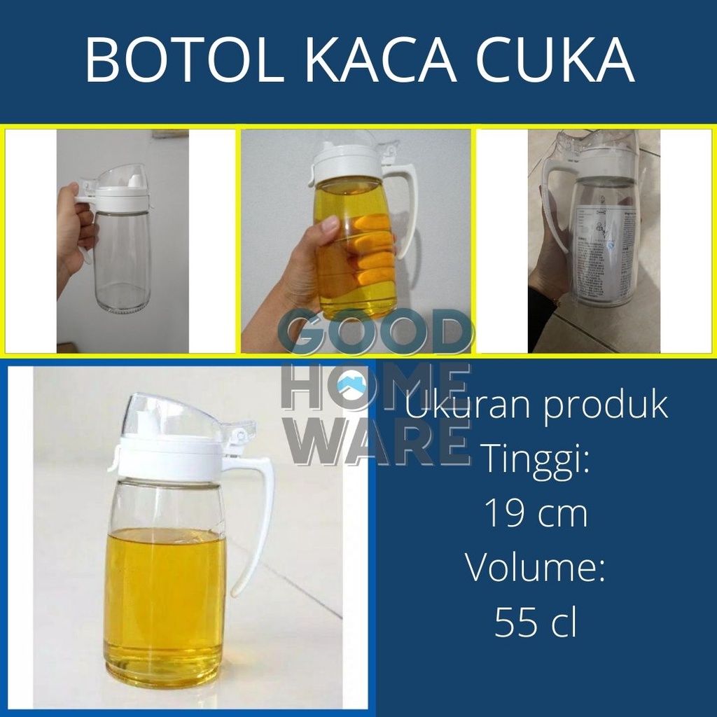 Jual GHW RISOLL Botol kaca cuka/minyak uk 55 cl, botol serbaguna, botol ...
