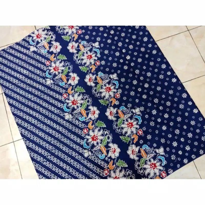 Jual Kain Batik Solo Parang Bunga Navy | Shopee Indonesia