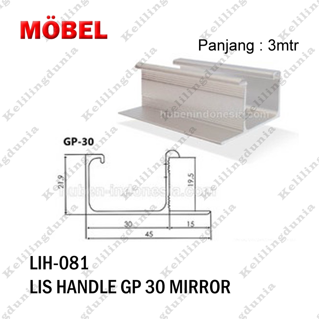 Jual Lis Handle GP 30 Mirror Lemari Alumunium | Shopee Indonesia