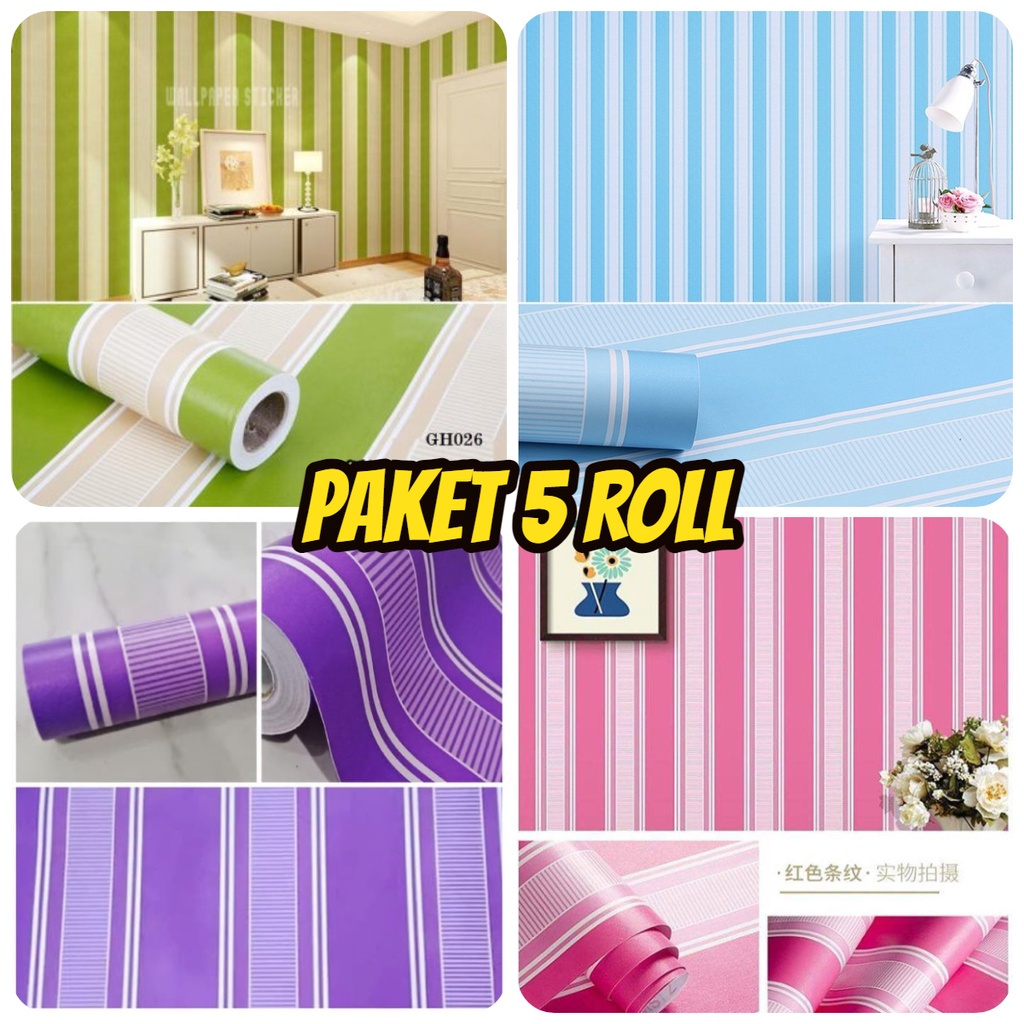 Jual PAKET Wallpaper 5ROLL Stiker Dinding Motif Dan Karakter Premium Quality MOTIF SALUR LINE ...