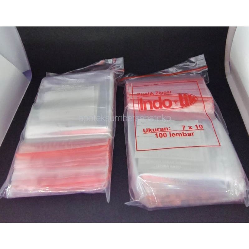 Jual plastik klip obat plastik zipper ziplock indotik ukuran 7x10 cm ...