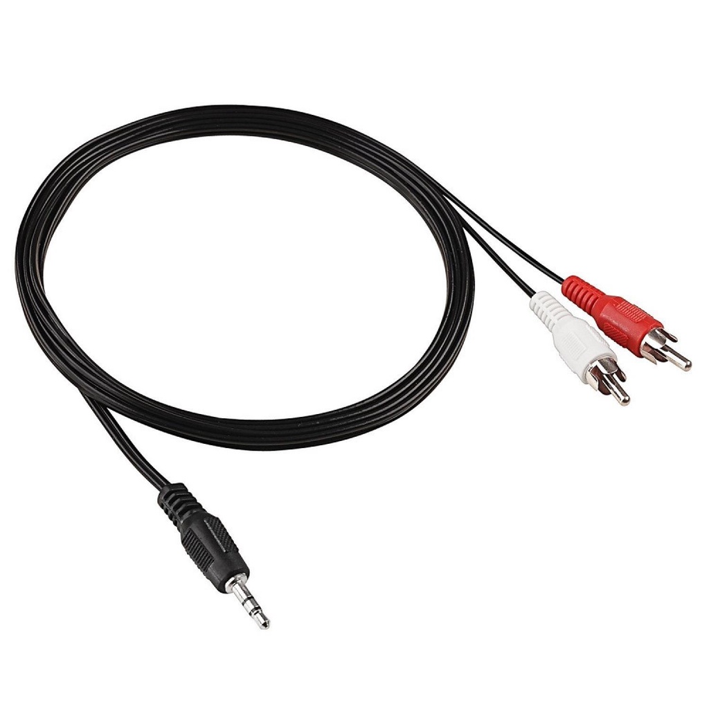 Jual HiFi JACK 3.5MM STEREO TO RCA MALE AUDIO CABLE 1M COLOKAN KABEL AUX ADAPTER ADAPTOR MICRO ...