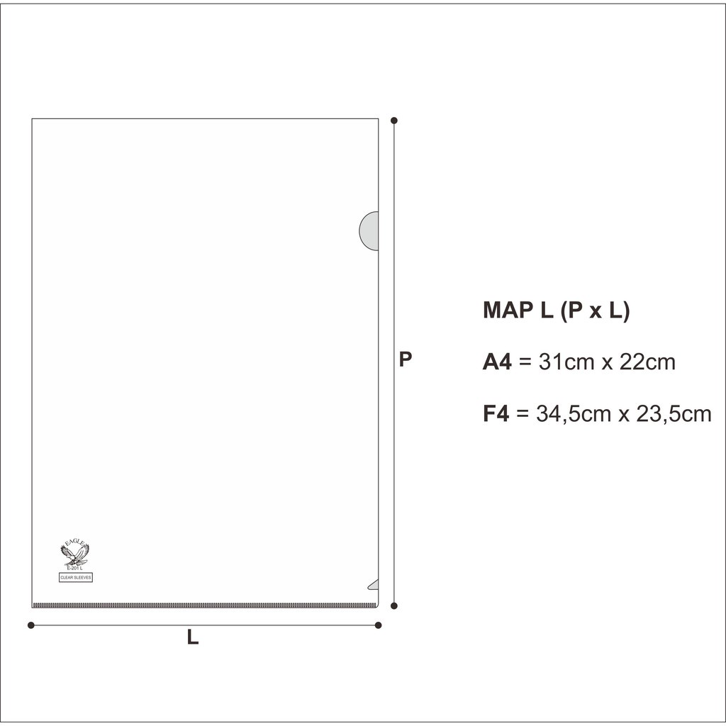 Jual Map L Bening / Map Plastik Transparan / Clear Sleeves EAGLE A4 12 ...