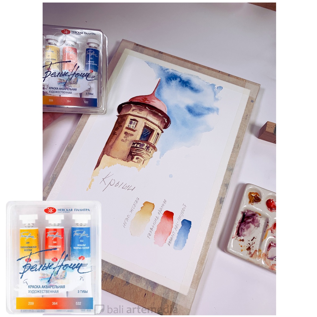 Jual Nevskaya Palitra White Night Watercolor Tube 10ml Set 3 | Shopee ...