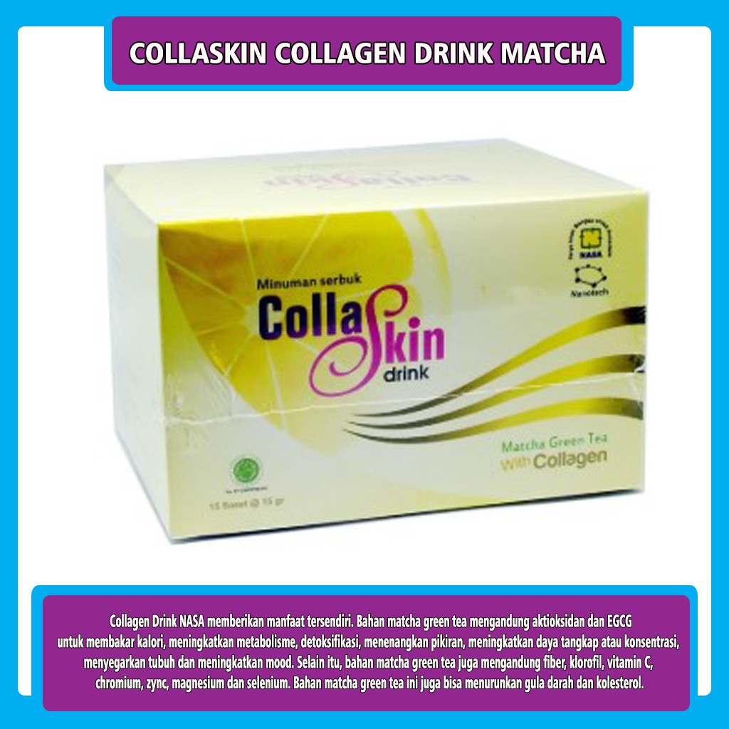 Jual Collagen Drink Nasa Dengan Matcha Green Tea dan Kolagen Halal ...