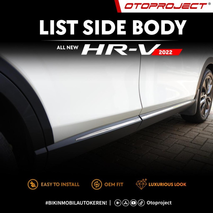 Jual List Body Samping Hrv Side Moulding Mobil Hr-v 2022 Chrome ...