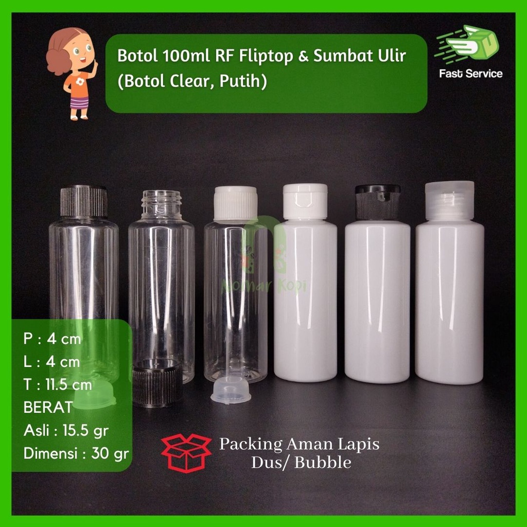Jual Botol 100ml Tubular Fliptop RF Bening Sabun Kosmetik Sanitizer ...