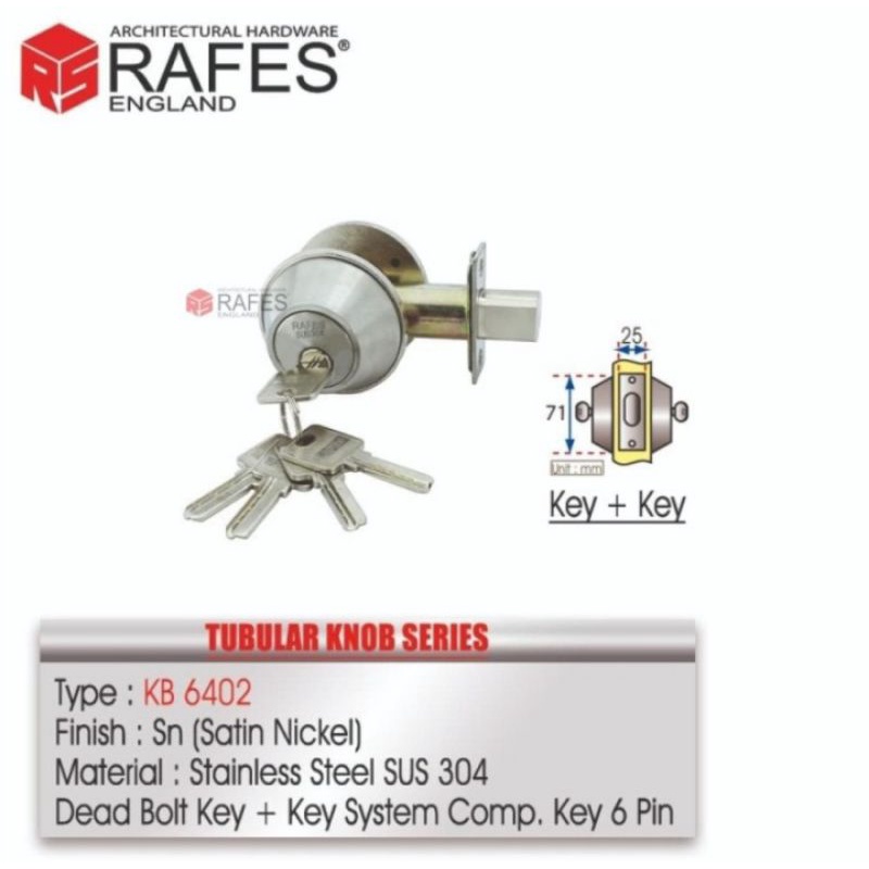 Jual Kunci bulat tambahan Rafes stainles steel 304 key + key KB 6402 SN ...
